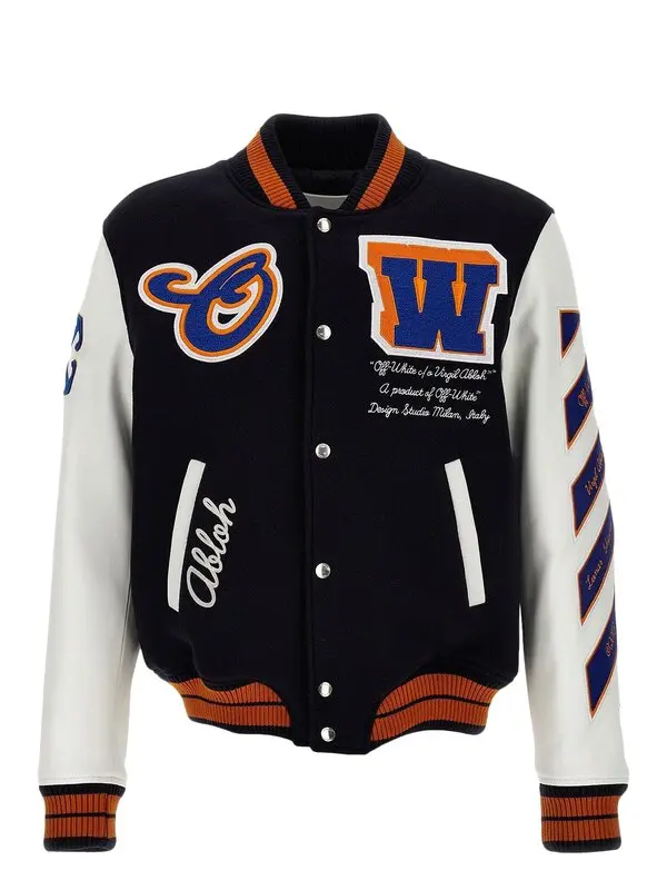 Off-White Hold The Moon Varsity Jacket - Blue