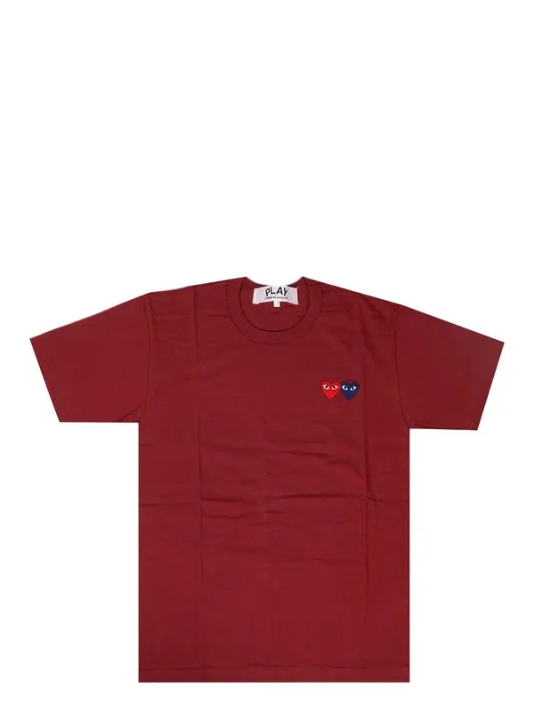 Play Comme Des Garcon Double Heart T-shirt - Red