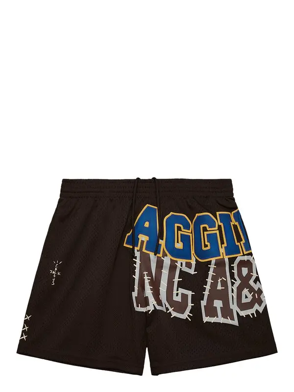 CACTUS JACK BY TRAVIS SCOTT Cactus Jack X Mitchell & Ness North Carolina A&t University Shorts - Brown