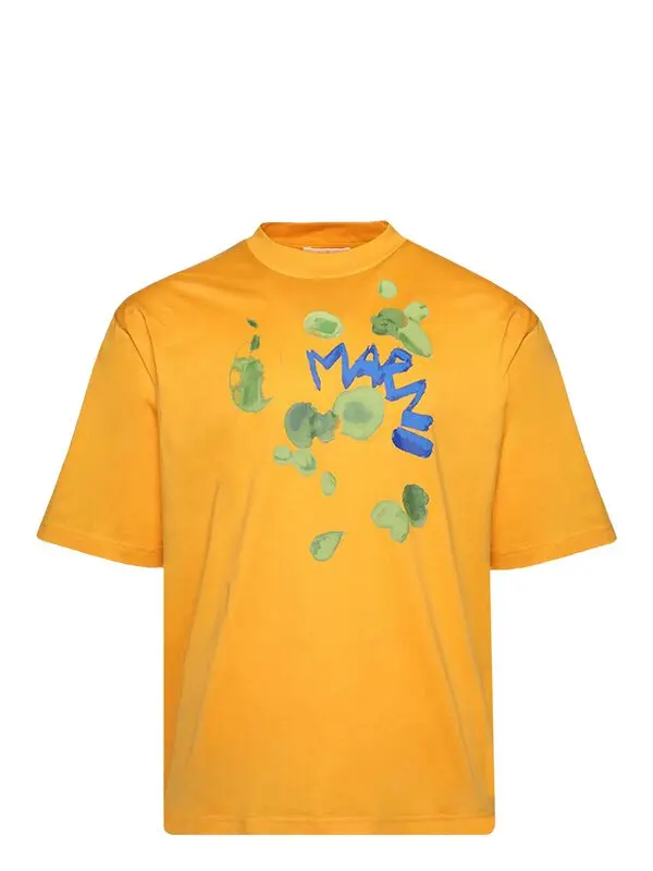 Marni Relaxed Fit Dripping Flower T-shirt - Orange