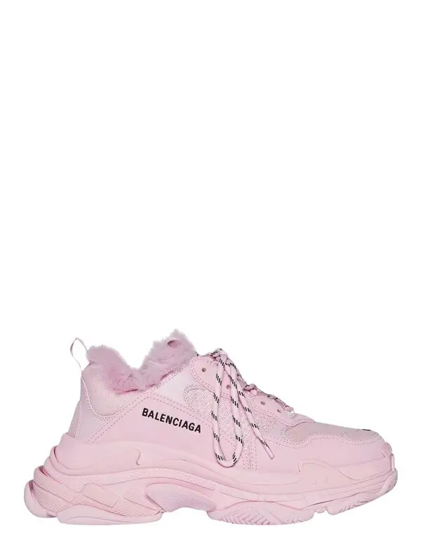 Balenciaga Triple S Sneaker With Fake Fur - Pink
