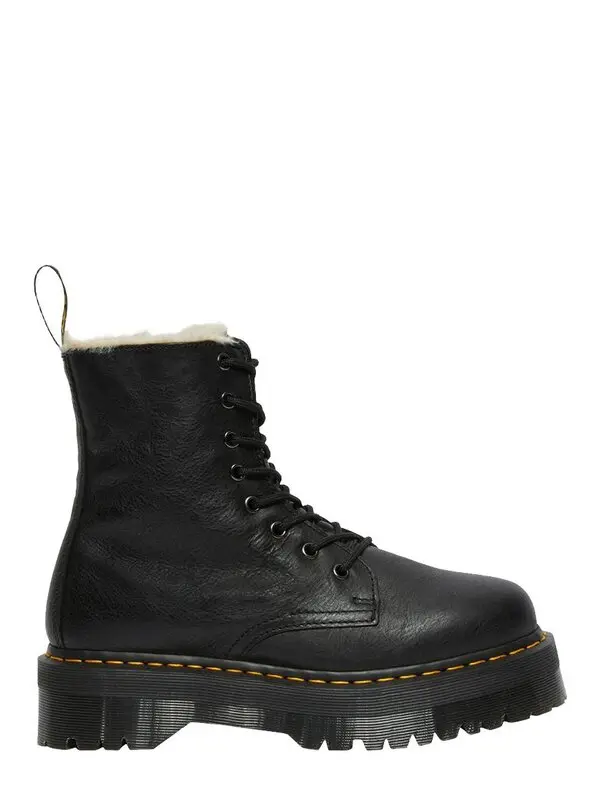 Dr. Martens Jadon Faux Fur Lined Platform Boot - Black