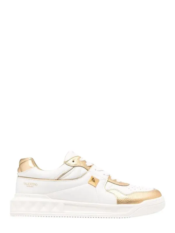 Valentino Garavani One Stud Low Brass Sneaker - White