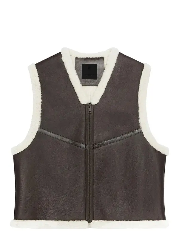 Givenchy Mixed Material Gilet - Brown