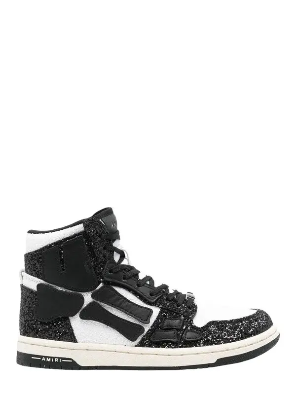 Amiri Skel Top High Glitter Sneakers - Black
