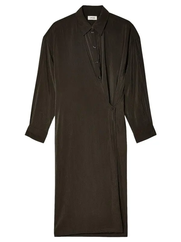 LEMAIRE Straight Collar Twisted Dress - Brown