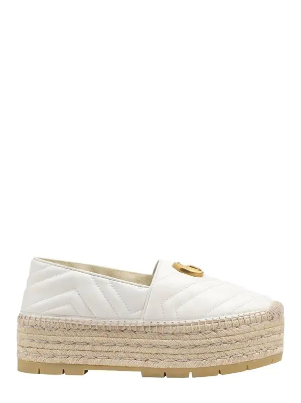 Gucci Gg Espadrilles Double Platform - White