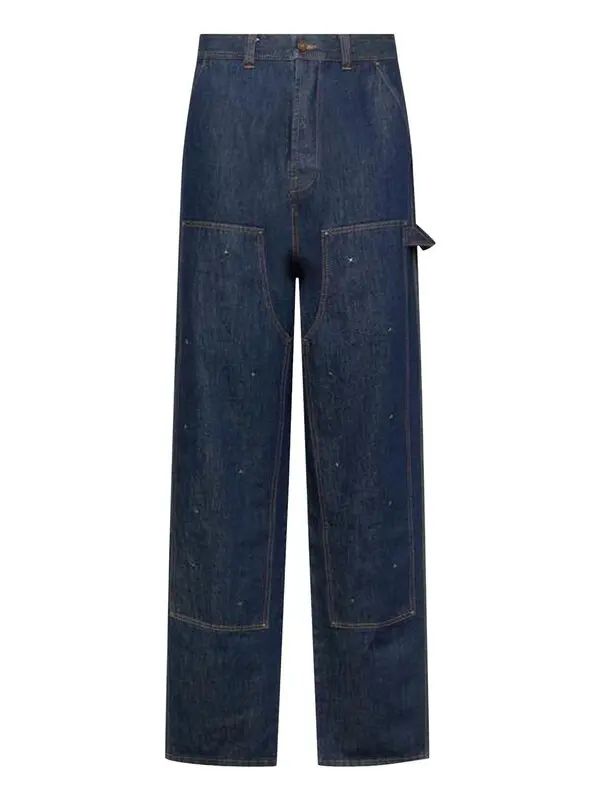 KUSIKOHC Workwear Multi Rivet Denim Pants - Blue