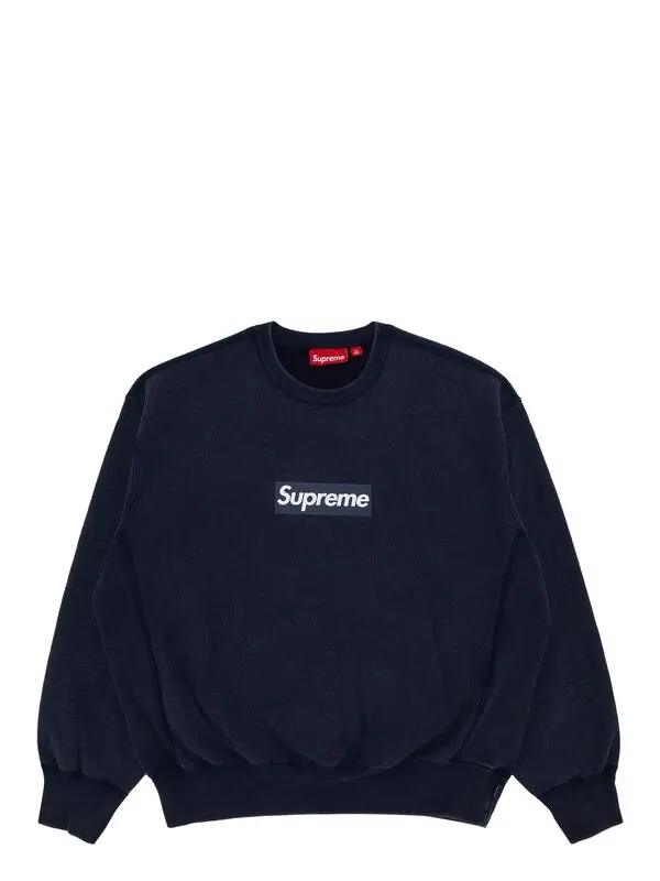 Supreme Washed Box Logo Crewneck - Blue