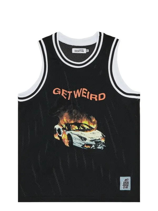 ANTI SOCIAL SOCIAL CLUB Burnout Basketball Jersey - Black