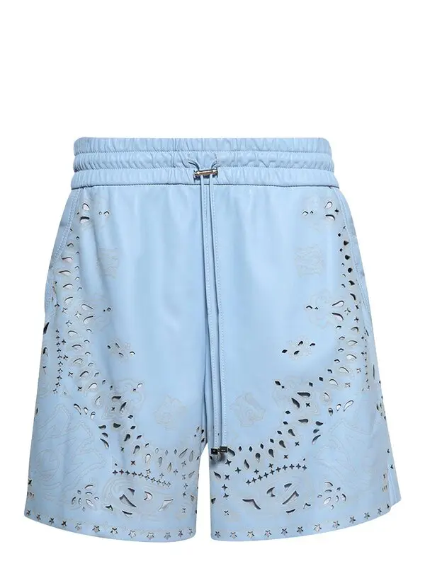 Amiri Laser Cut Bandana Short - Blue
