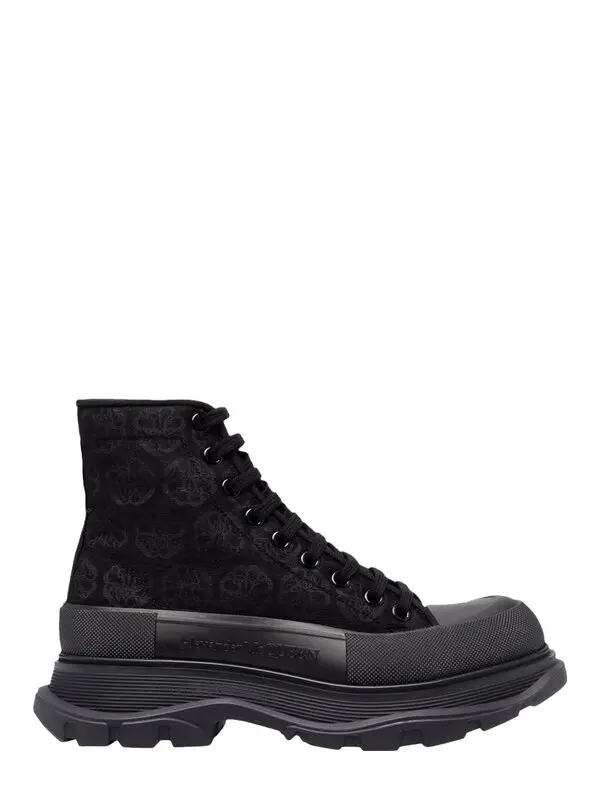 Alexander McQueen Tread Slick Floral Boots - Black