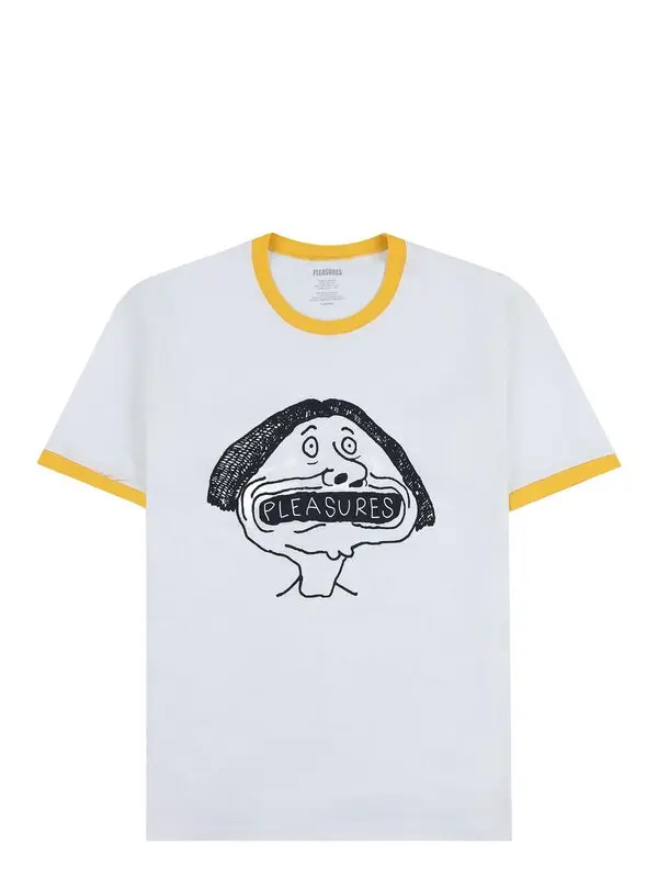 PLEASURES Mouthful Ringer T-shirt - Cream