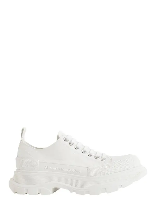 Alexander McQueen Tread Slick Lace Up Sneakers - White