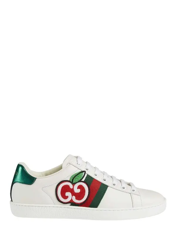 Gucci Ace Low 'gg Apple Patch' Sneakers - White