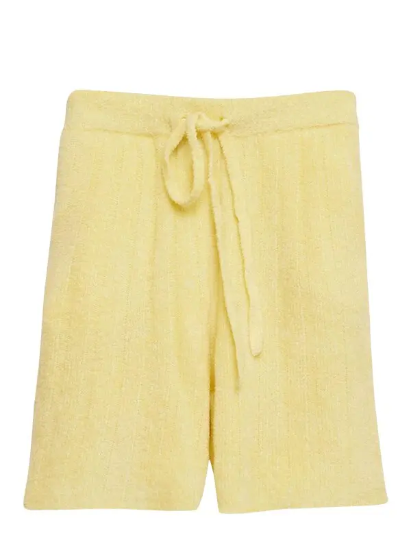 THE ELDER STATESMAN Chenille Rib Short - Yellow