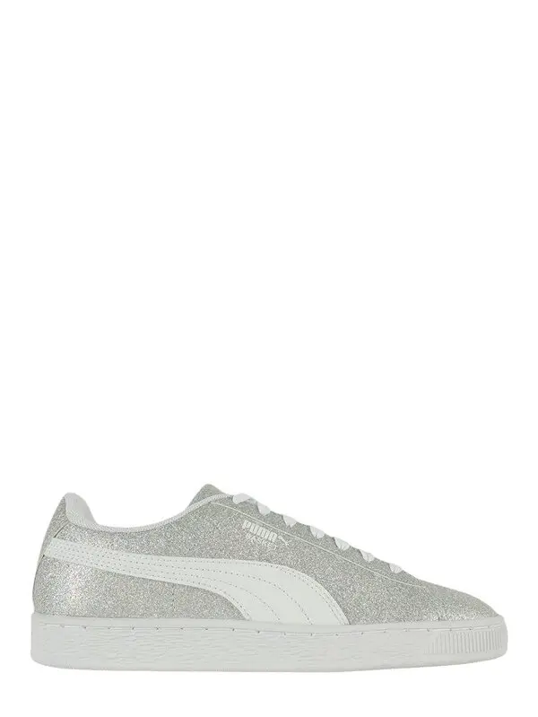PUMA Basket Jr Glitter Sneakers - Silver