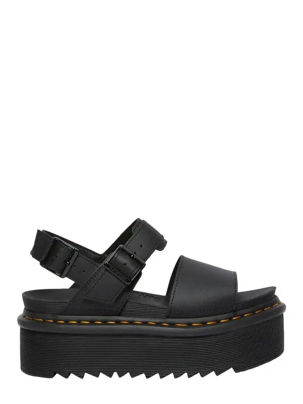 Dr. Martens Leather Strap Platform Sandal - Black
