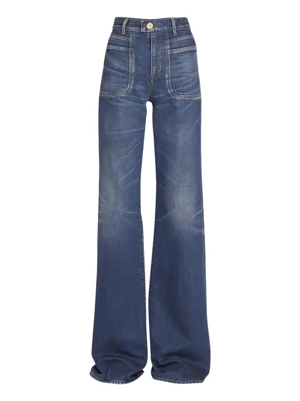 Balmain High-waisted Flare Jeans - Blue