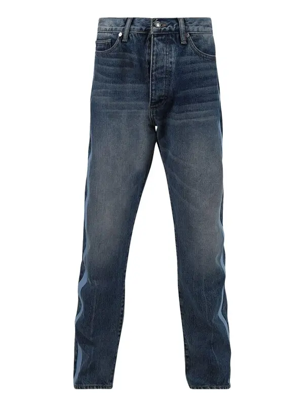 Rhude Embroidered Side Stripe Denim - Blue