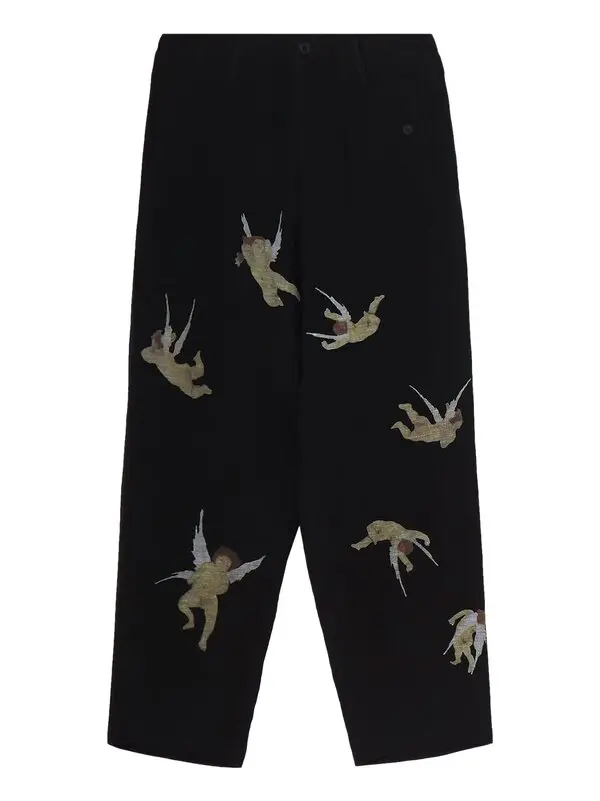 Yohji Yamamoto Printed Pants - Black
