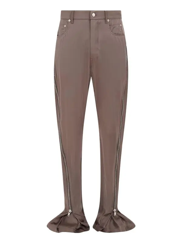 Rick Owens Bolan Banana Zip Pants - Brown