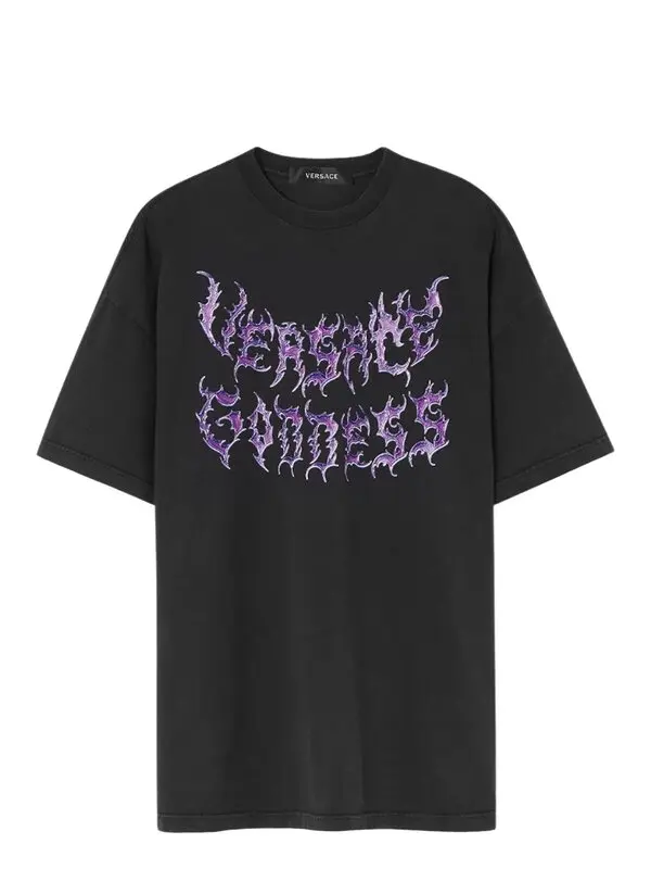 Versace Goddess Logo T-shirt - Black