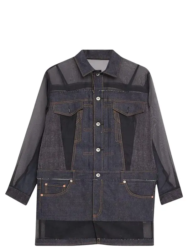 Sacai Denim Mix Shirtdress - Blue