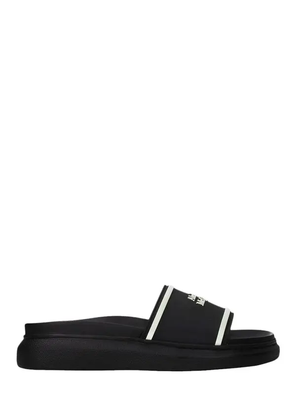Alexander McQueen Oversized Hybrid Signature Slide - Black