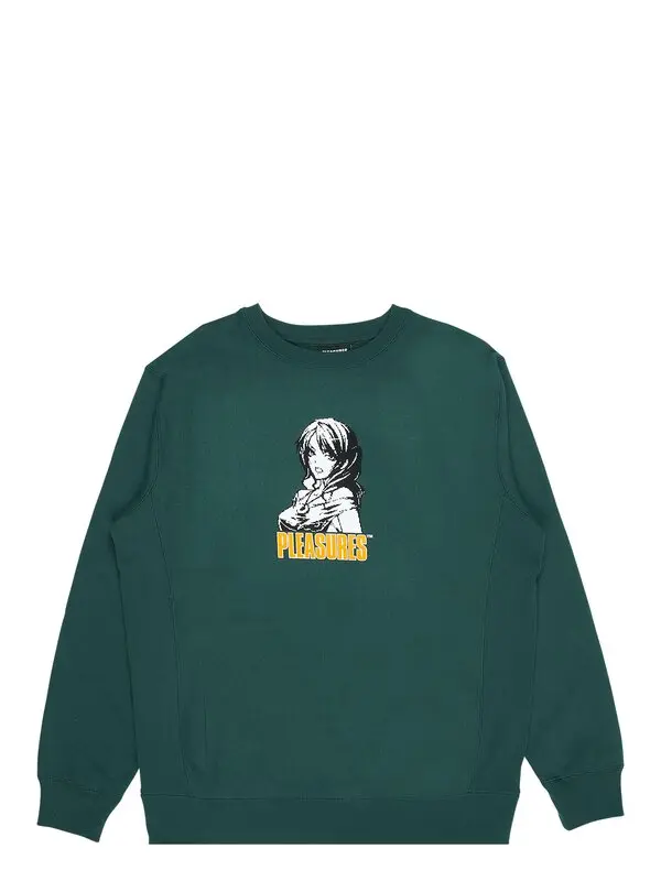 PLEASURES Heroine Premium Crewneck - Green