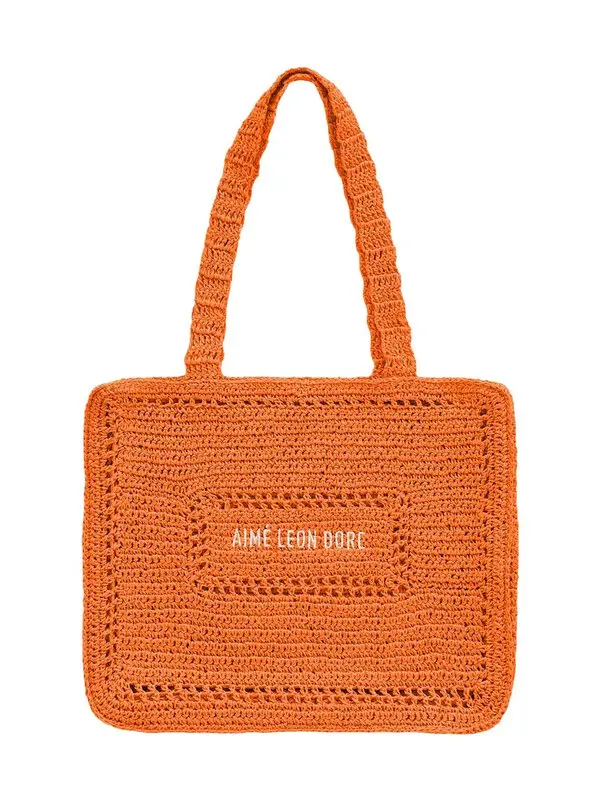 Aimé Leon Dore Crochet Tote Bag - Orange