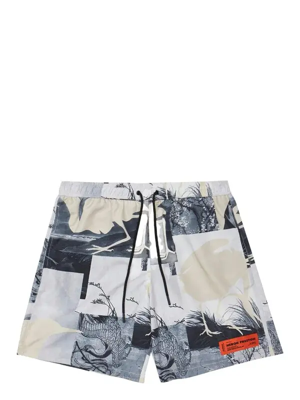 Heron Preston Cutout Swimshorts - Grey