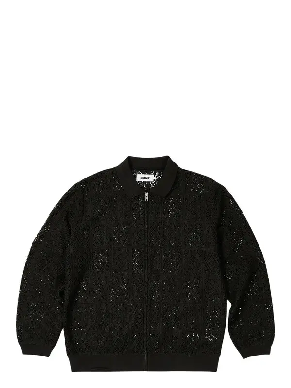 PALACE Crochet Zip Polo - Black