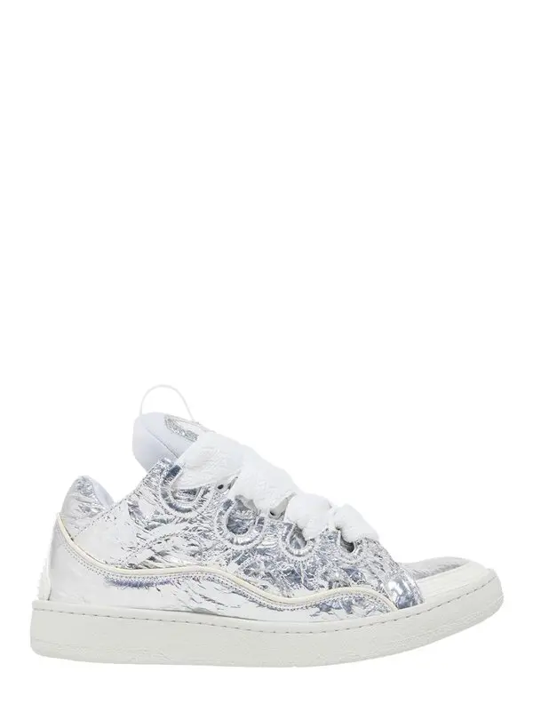 LANVIN Curb Metallic Effect Sneakers - Silver