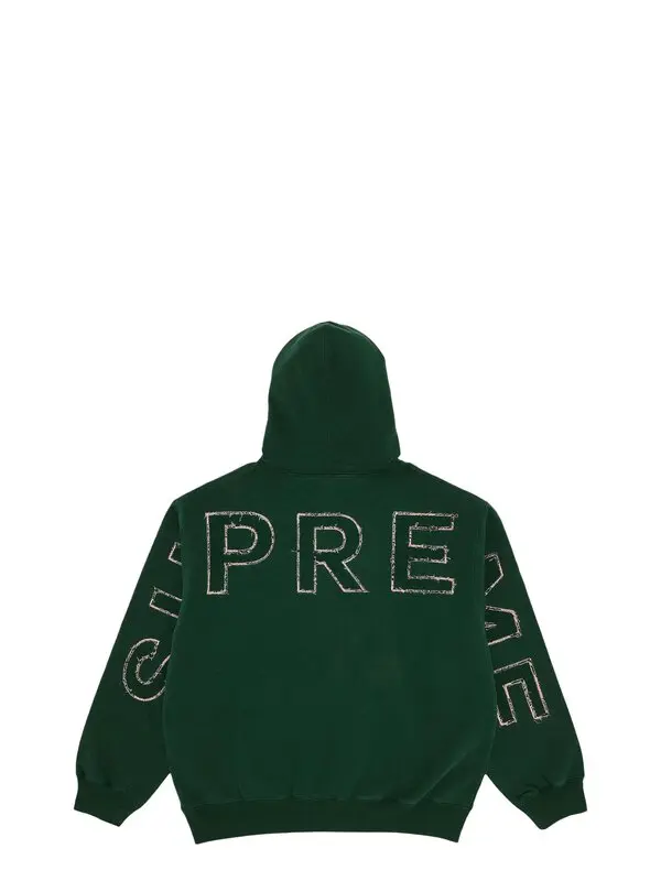 Supreme Frayed Hooded Sweatshirt - Green