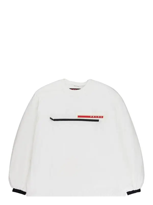 Prada Logo Zip Sweater - White