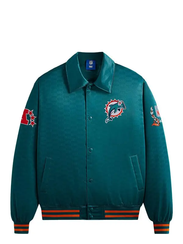 Kith Nfl Dolphins Satin Bomber Jacket - Green