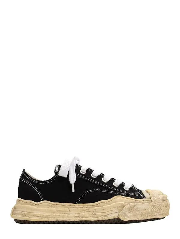 Mihara Yasuhiro Hank Og Dyed Sole Canvas Low - Black
