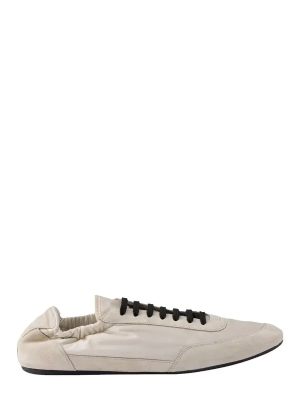 Prada Re-nylon And Suede Sneakers - Cream
