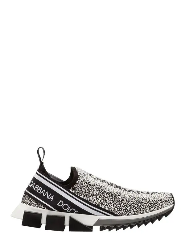 Dolce & Gabbana Sorrento Melt Crystals Sneakers - Silver