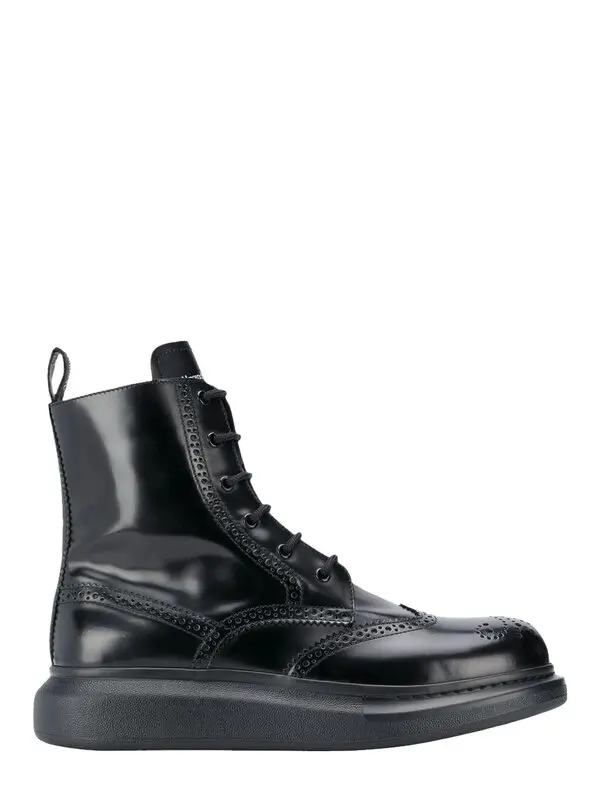 Alexander McQueen Hybrid Brogue Boots - Black