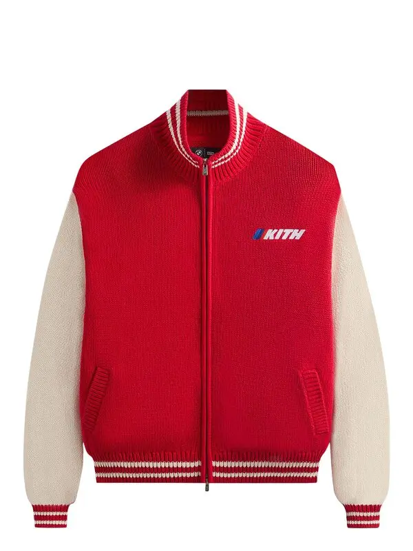 Kith Wyona Full Zip Sweater - Red