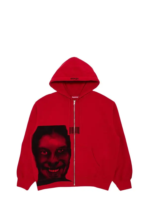 Supreme X Aphex Twin Zip Up Hooded Sweatshirt - Red
