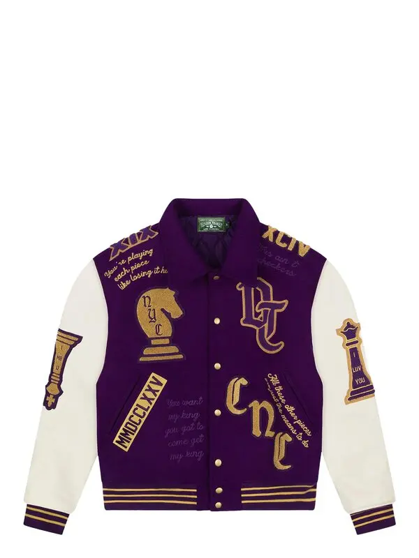 DENIM TEARS Grandmaster Varsity Jacket - Purple