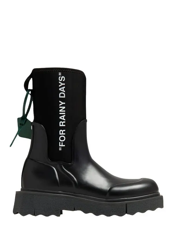 Off-White Sponge Rubber Rain Boots - Black