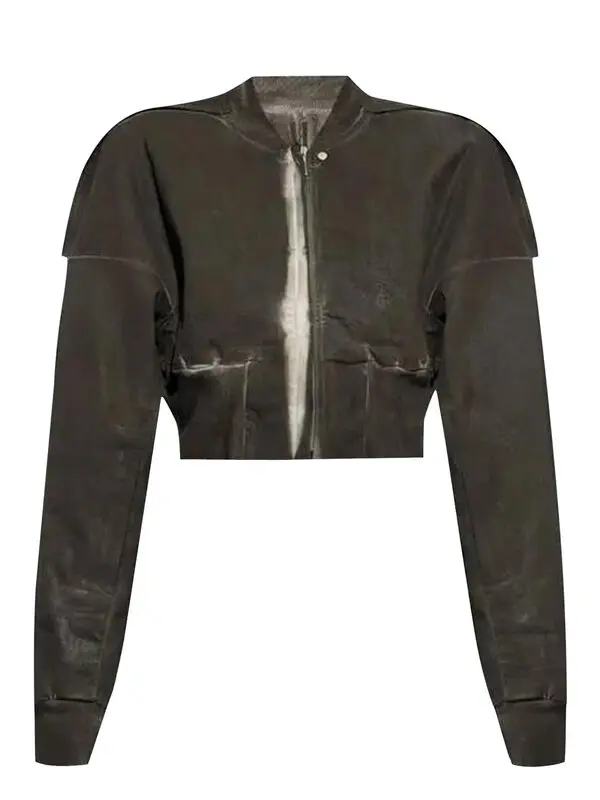 Rick Owens Cropped Bomber Flight Jacket - Black