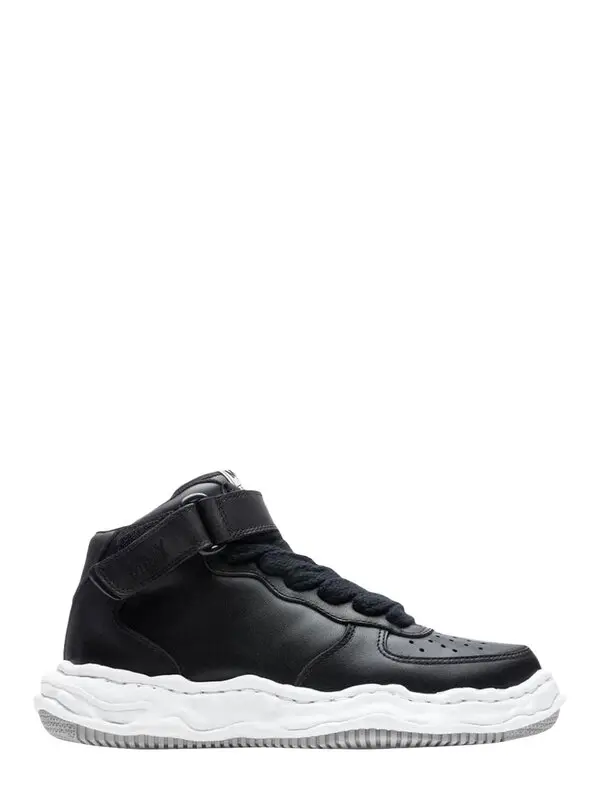 Mihara Yasuhiro Wayne Og Sole Leather High Top Sneakers - Black