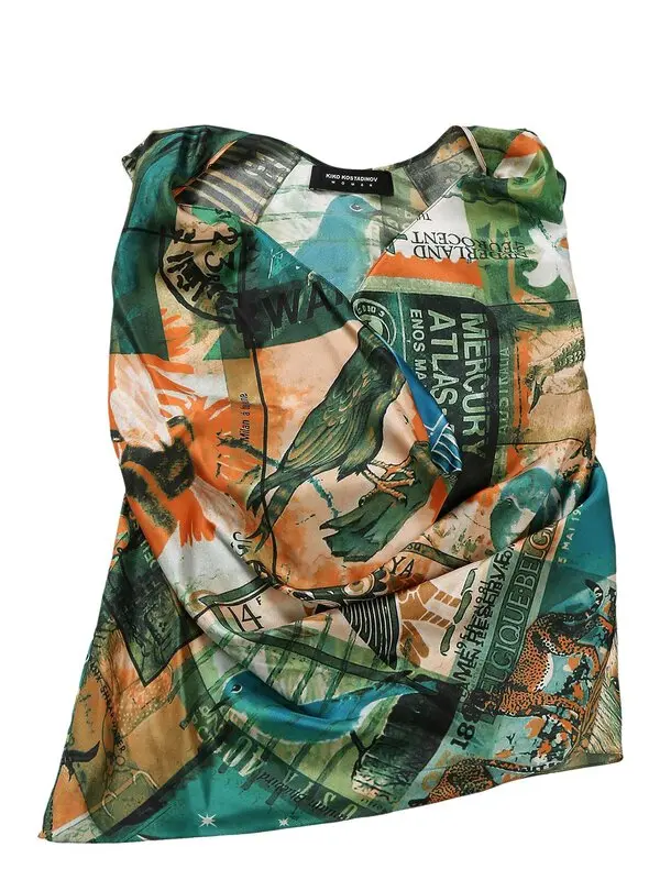 KIKO KOSTADINOV Markarian Print Sleeveless Blouse - Tan