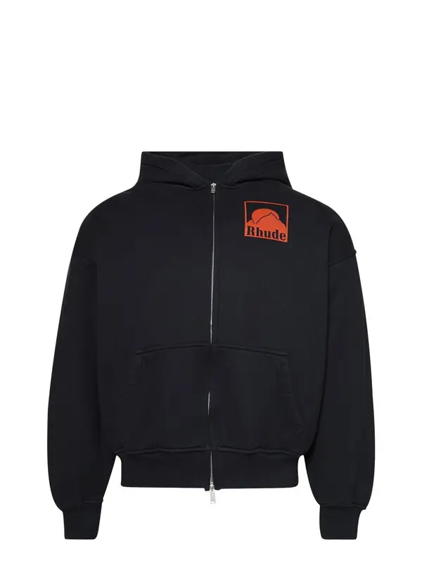 Rhude Moonlight Badge Full-zip Hoodie - Black