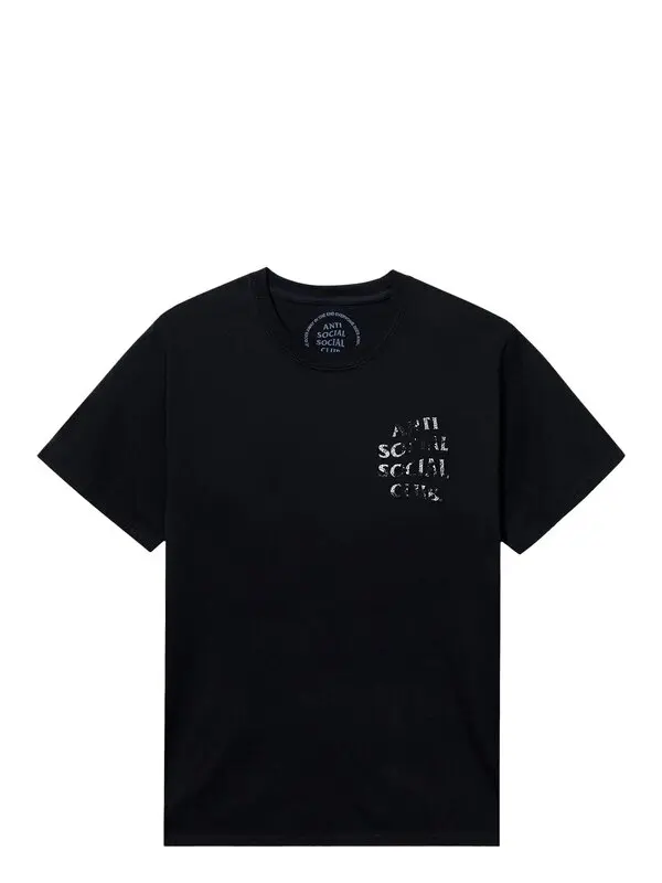 ANTI SOCIAL SOCIAL CLUB Thrashed Logo Flip Tee - Black